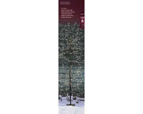 Lumineo Micro LED Birch Tree in Black, Warm White Lights (5.9 ft ...