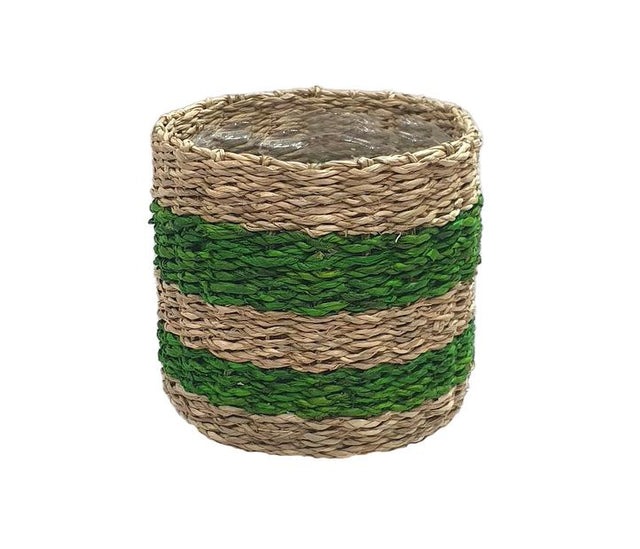 Seagrass Green Striped Basket – Pike Nursery